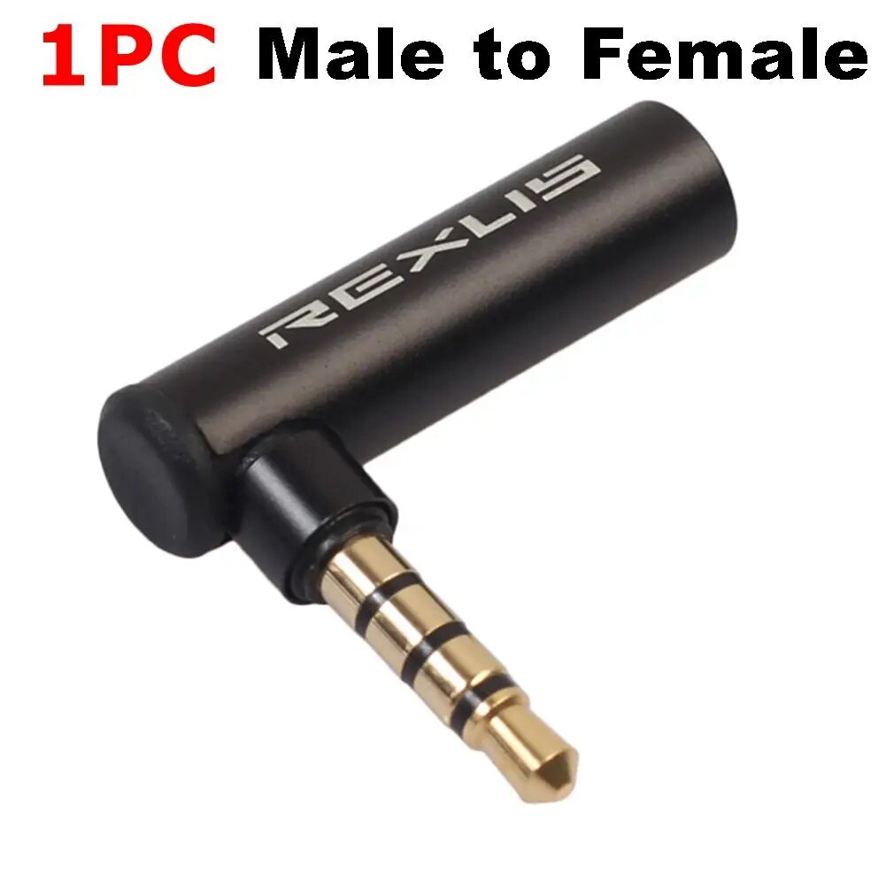 Переходник 3.5 мм Male to Female 90° REXLIS