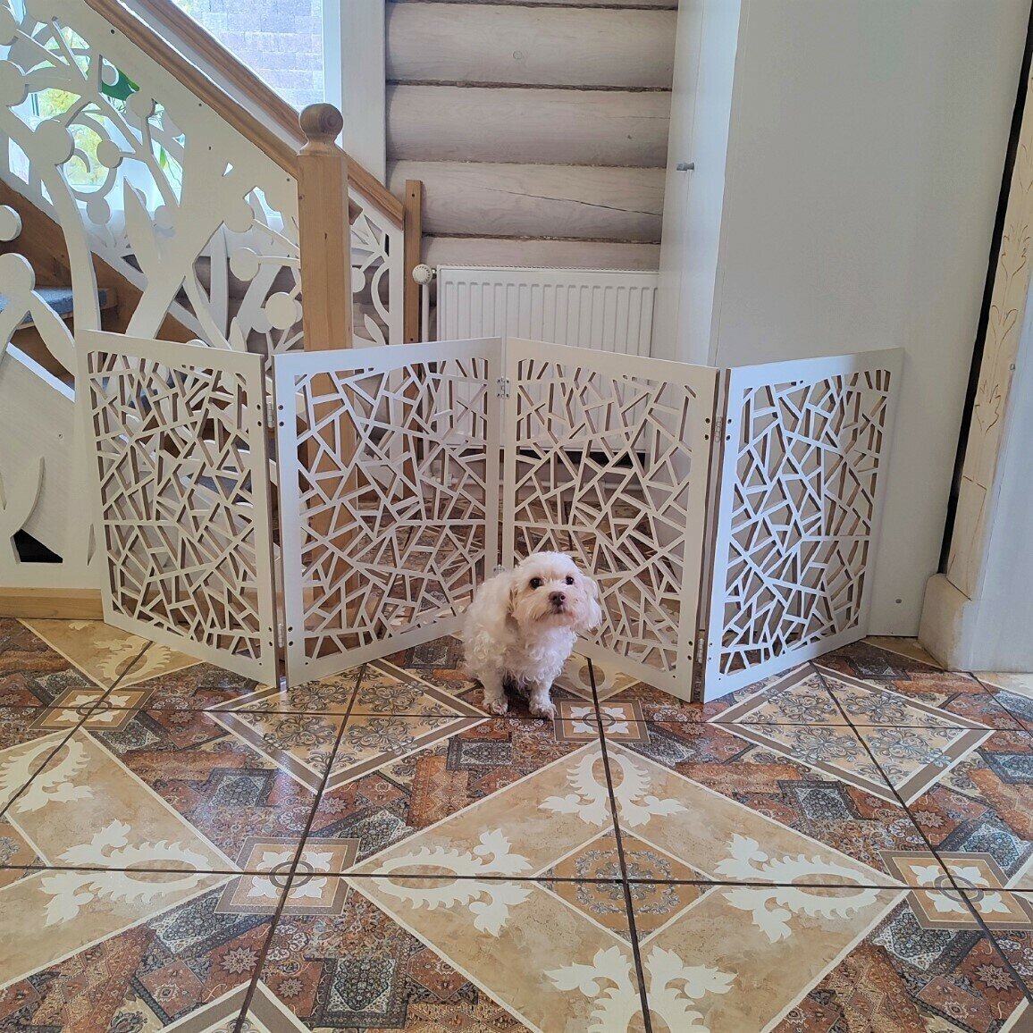 Ограждение для собаки. Барьер для животных . Размер 200*58 см. Белый