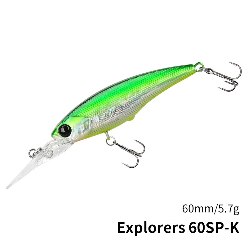 Блесна TSURINOYA Explorers 60SP-K, 5.7г, Зеленый