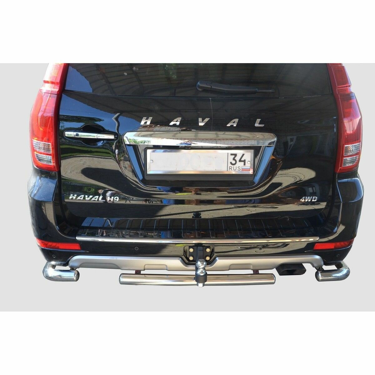 Защита заднего бампера (только середина) d60 для Haval H9 2017-2024