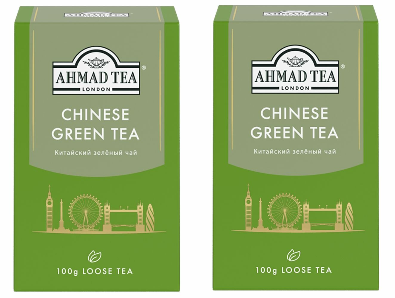Ahmad Tea зеленый Китайский листовой, 100 г/уп, 2 уп