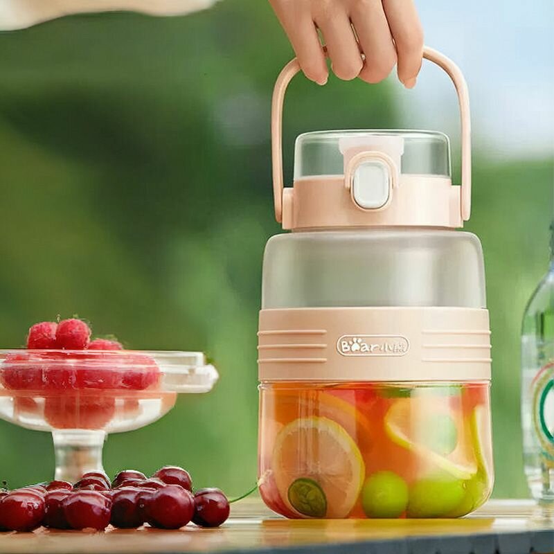 Соковыжималка-бутылка Bear с аккумулятором 2600 мАч на 1000 мл, идеальна для активного отдыха на природе