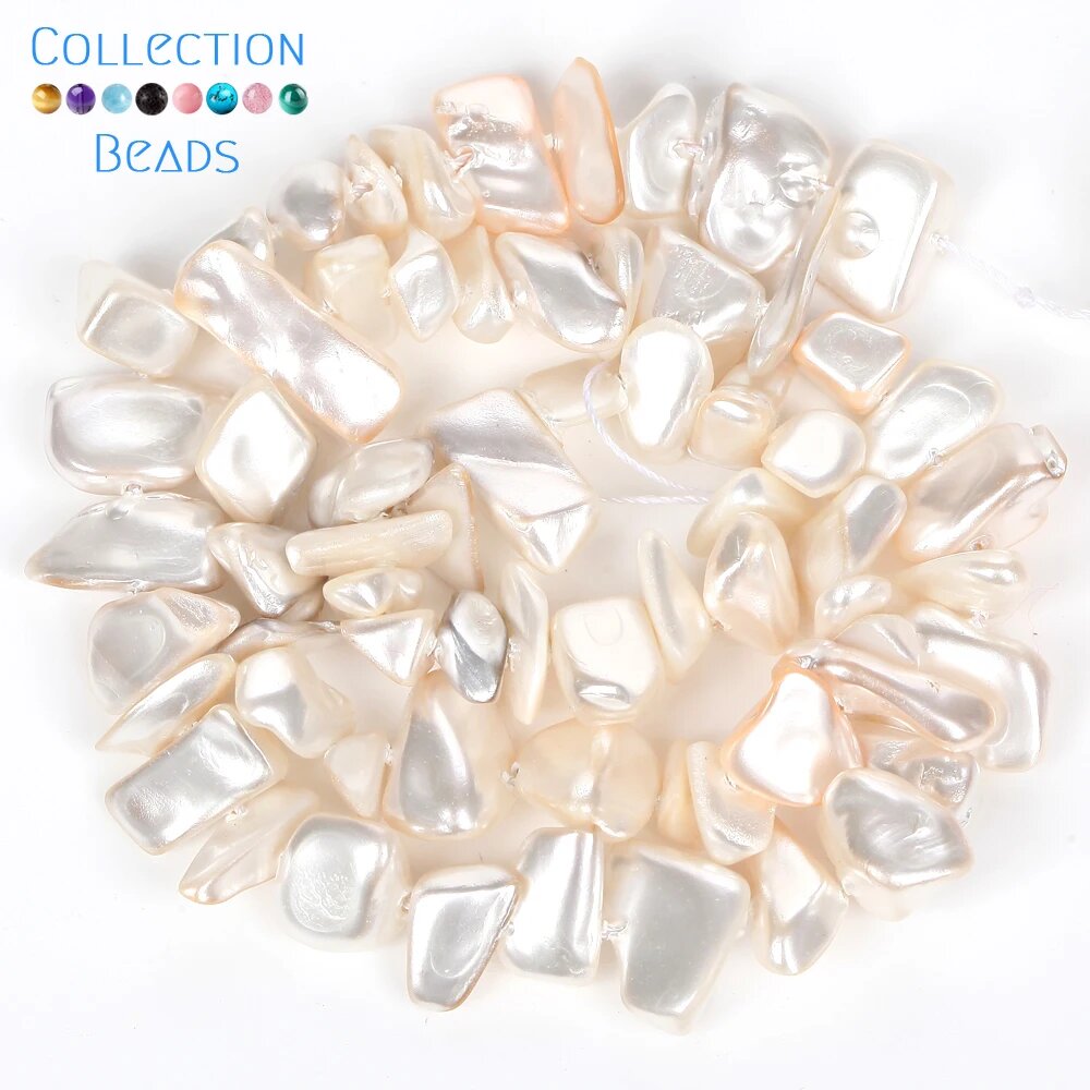 Бусины из ракушек, перламутр, 5-15 мм Белый, Silver Gray