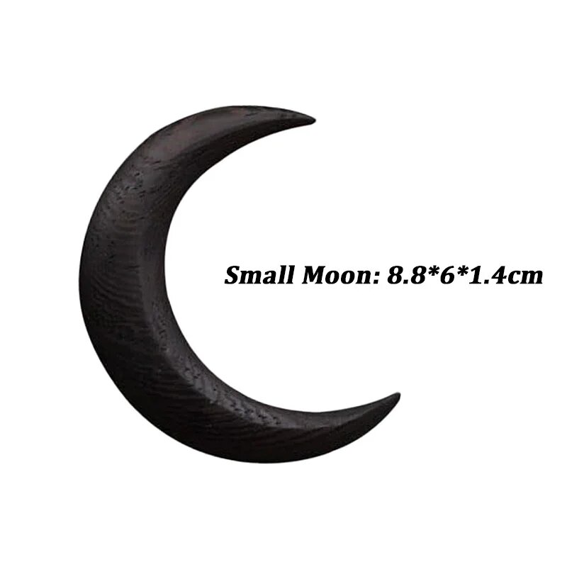 Деревянные шпильки для волос полумесяц Черный, Black - M