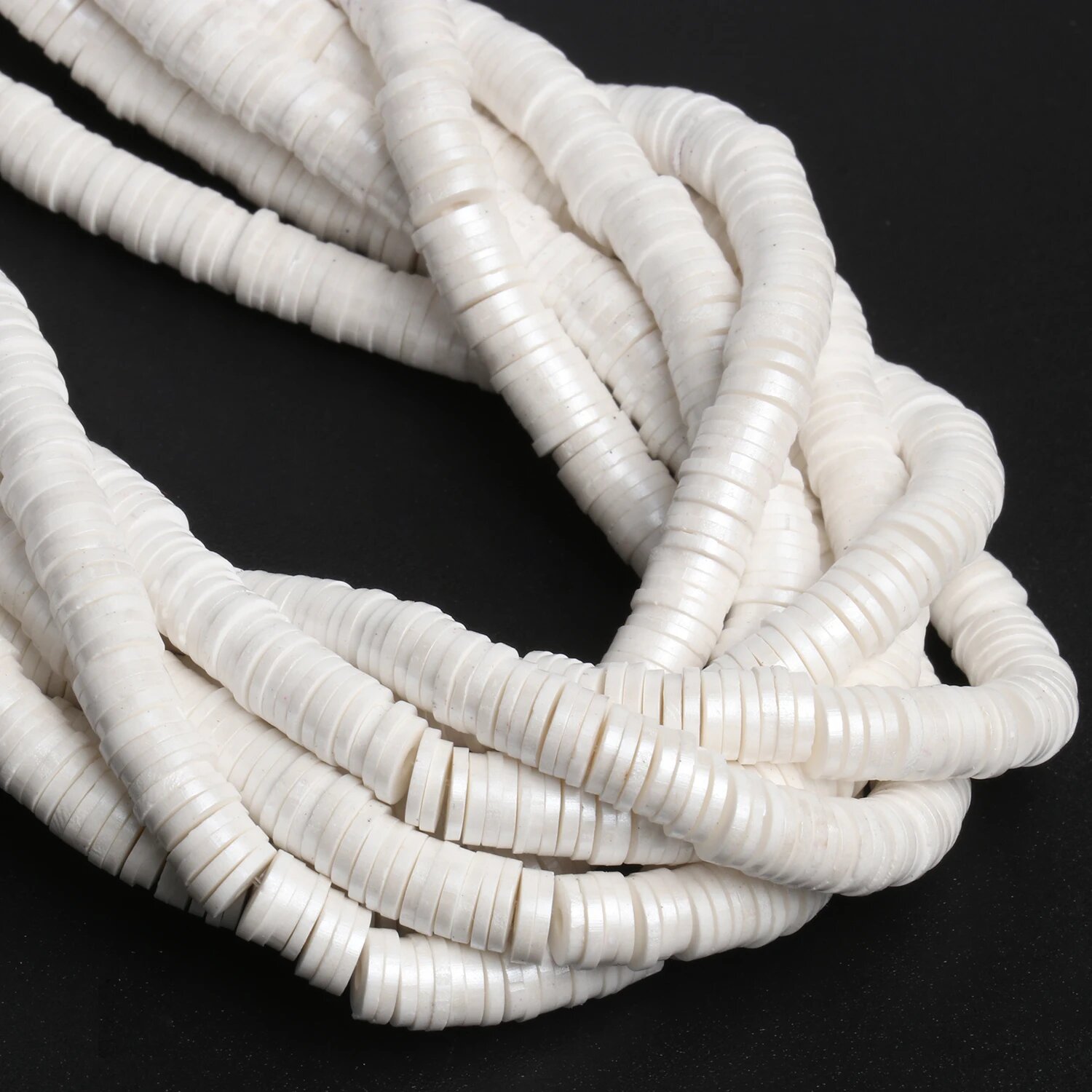 Плоские круглые бусины LASOFAMIRE 6 мм, 350 шт. Белый, Color1