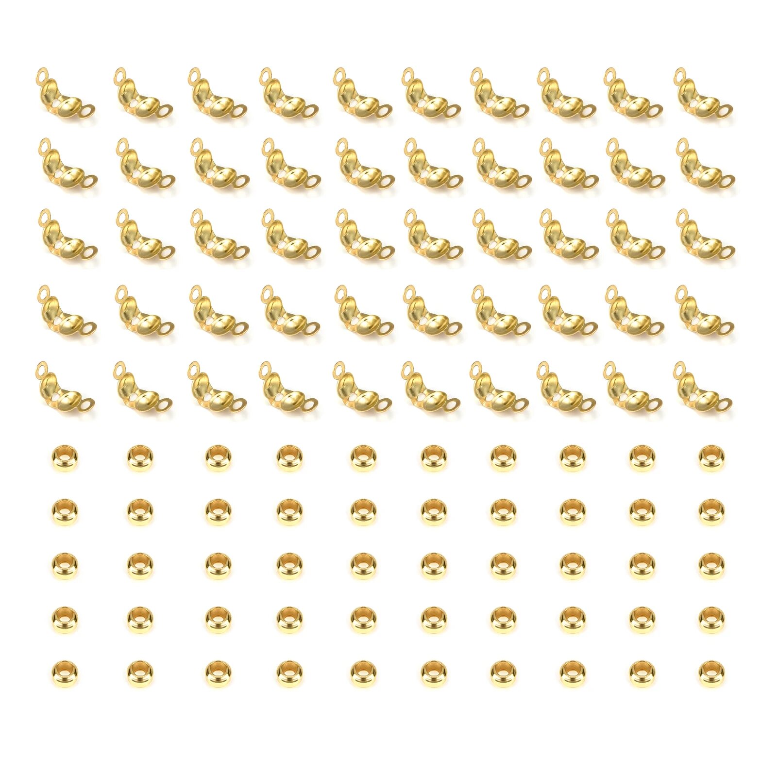 Заключения для ювелирных изделий из нержавеющей стали, золотого цвета 2x1.5mm, Style A Golden