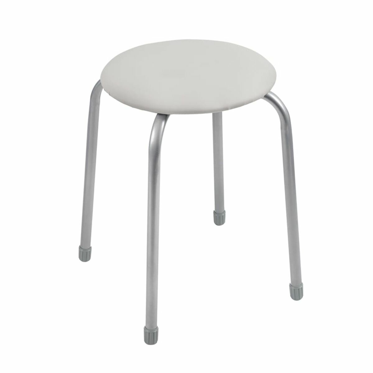 Табурет для кухни НИКА классика 2, стул круглое сиденье, светло-серый, 32 см
