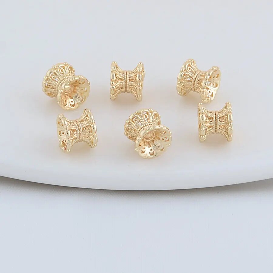 10 шт. позолоченные латунные бусины Florainer Tina Style 1