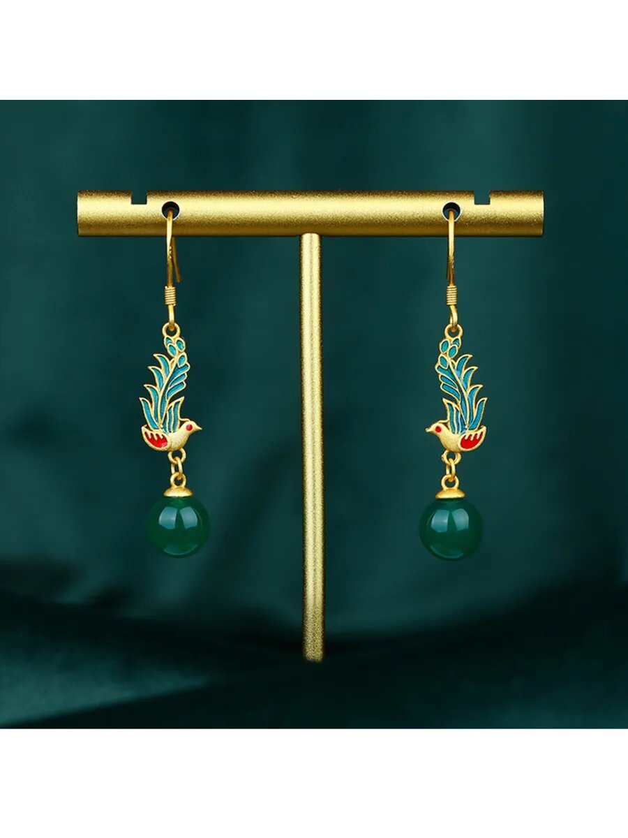 Серьги, агат синтетический