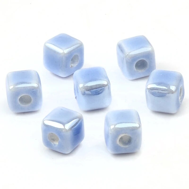 Квадратные керамические бусины 6 мм, 30 шт