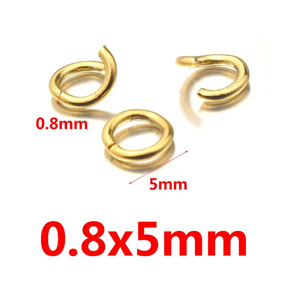 100 шт. Золотые разъемные кольца 0.8x5mm