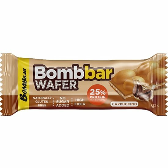 Протеиновый батончик Bombbar Капучино вафельный с молочно-ореховой пастой 32гр
