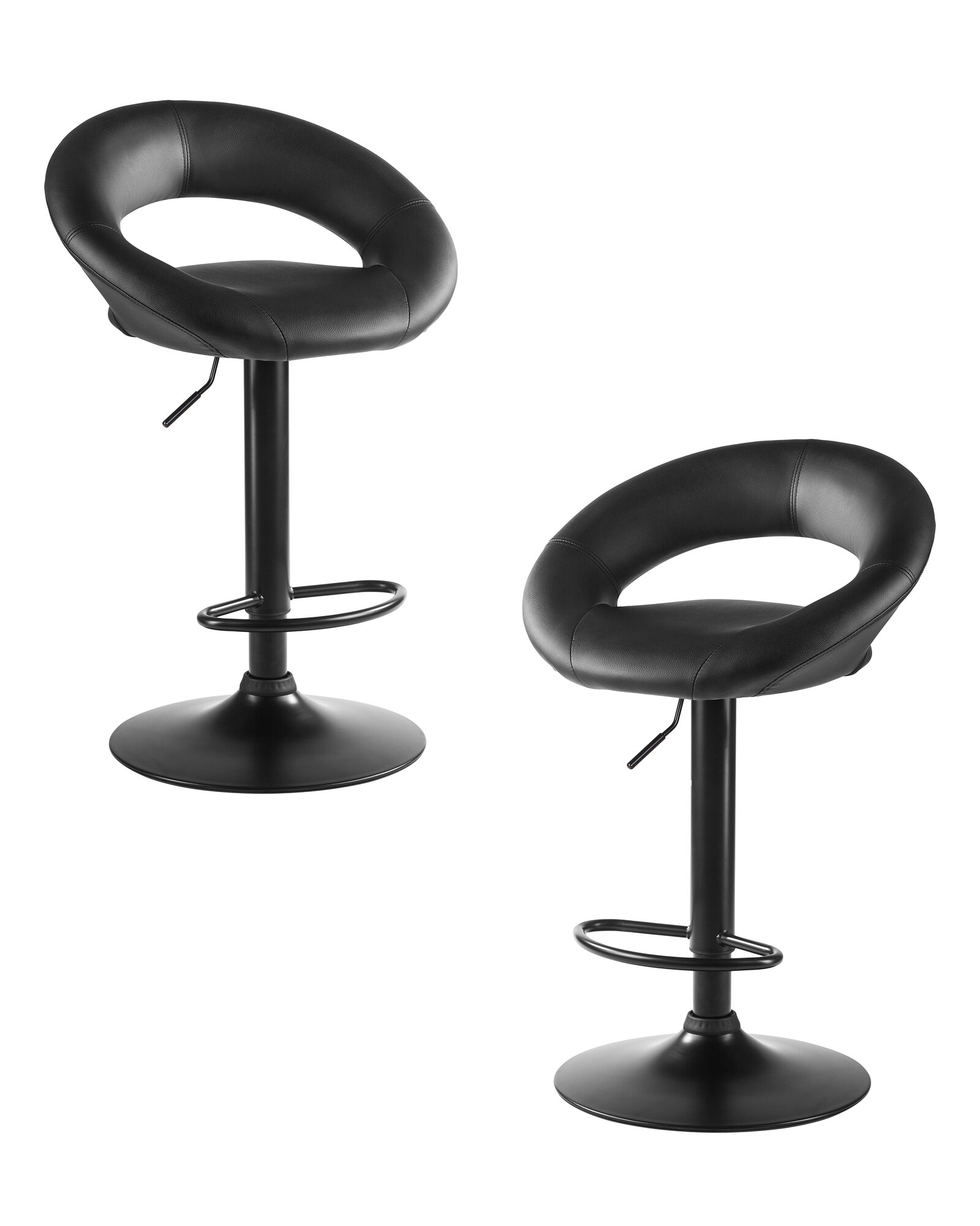 Набор 2 шт. Стул барный DOBRIN MIRA BLACK, LM-5001_BlackBase, чёрный