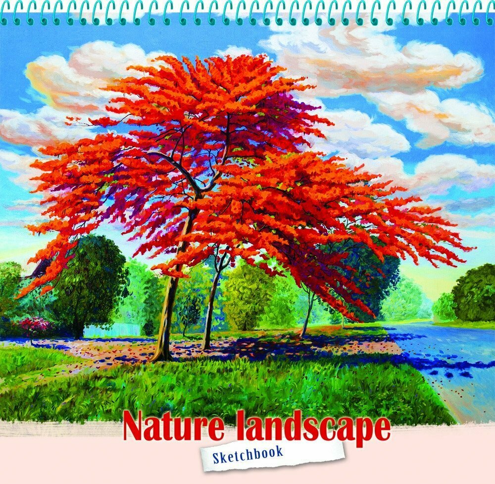 Скетчбук Проф-пресс А6, 40 листов, Деревья Осенью, На Спирали, Жесткая Подложка, Обложка целлюлозный картон (40-1368)