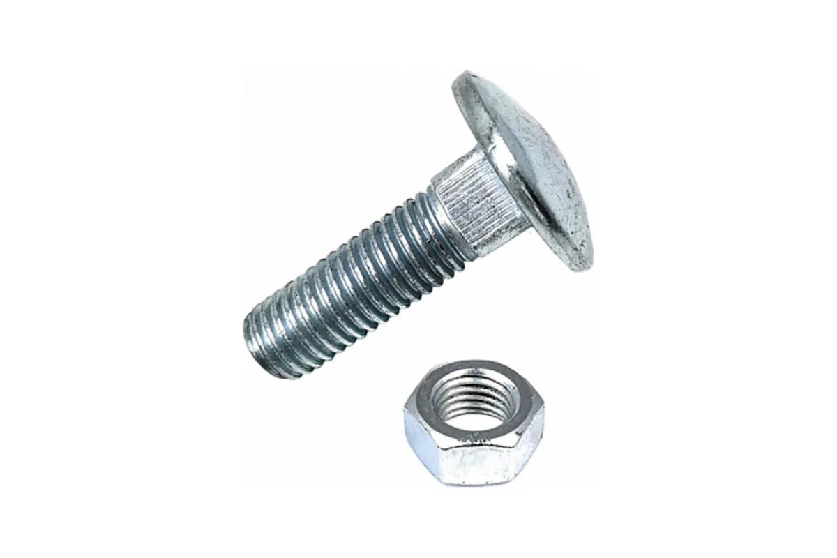 Tech-Krep DIN603 мебельный болт оцинкованный М6x50 с гайкой, набор 8 шт, 108763