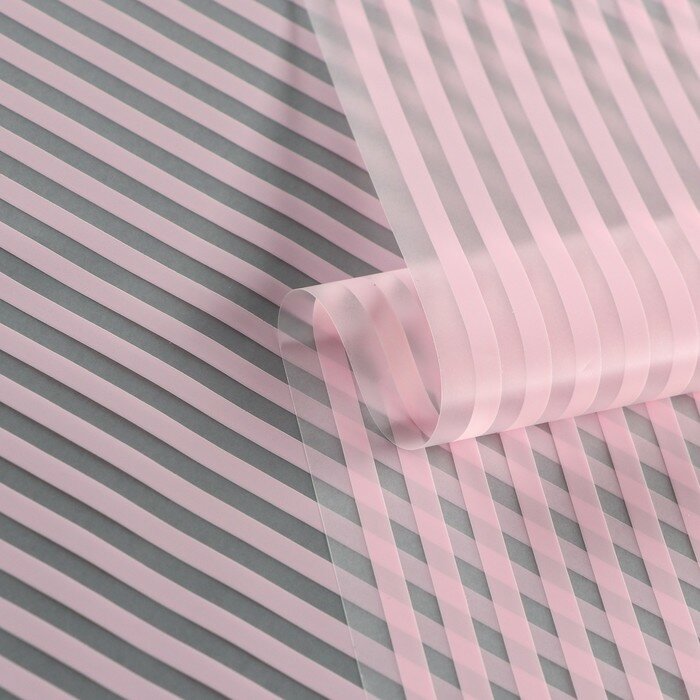 Пленка упаковочная для цветов, матовая, "Зебра", розовый, 0,6 х 9м ±5%