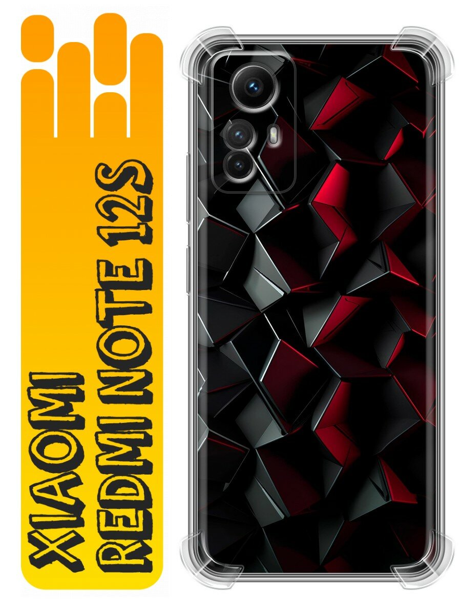 Чехол для Xiaomi Redmi Note 12S 4G с принтом Черный принт (Сяоми Редми Ноут 12С 4G)