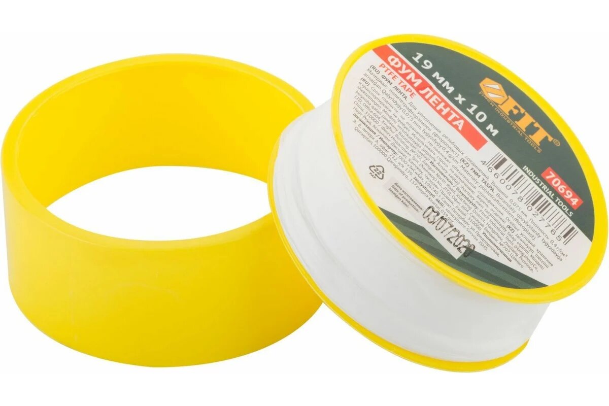 ФУМ-лента FIT плотность 0,40 гр/см3, 19 мм x 10 м x 0,075 мм 70694