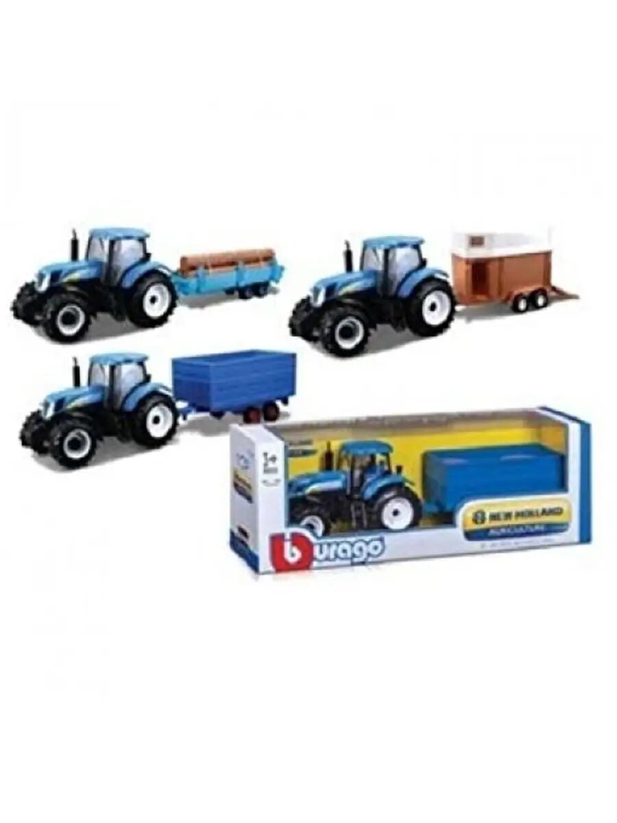 Трактор с прицепом игрушечный металлический коллекционный