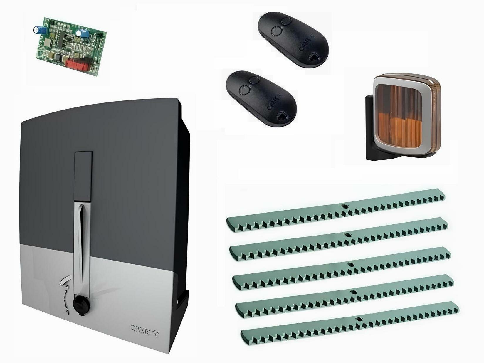 Автоматика для откатных ворот BXL04AGS KIT5-LA, комплект: привод, радиоприемник, 2 пульта, лампа, 5 реек