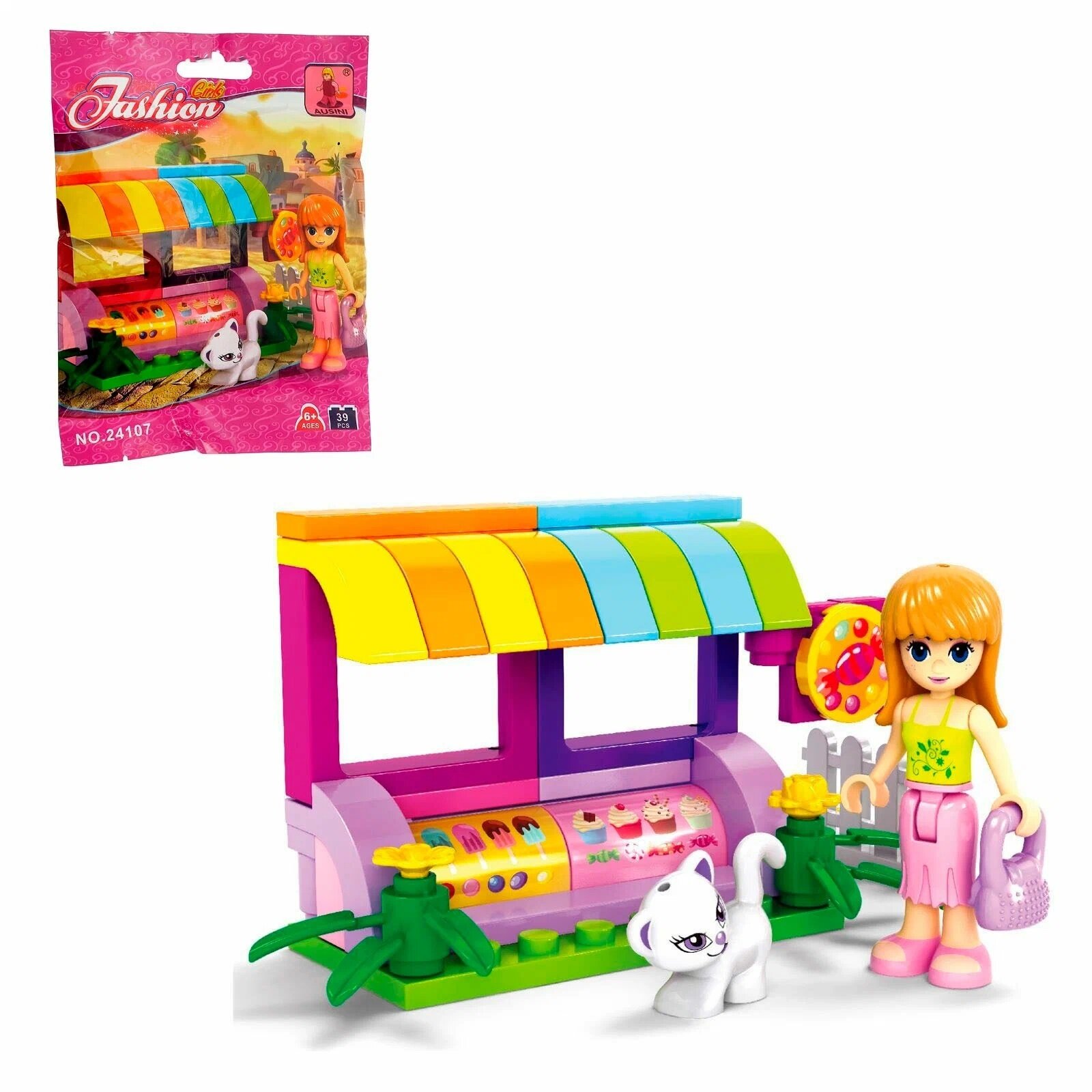 Конструктор Ausini с фигуркой 19х14х3 см, пластик, в пакете (B1514983/24107)