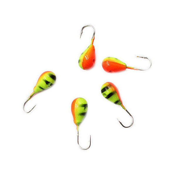 Мормышка вольфрамовая Yaman "Капля с отверстием №4" (Желтый/Оранжевый), 0.9 г Я-МР0753