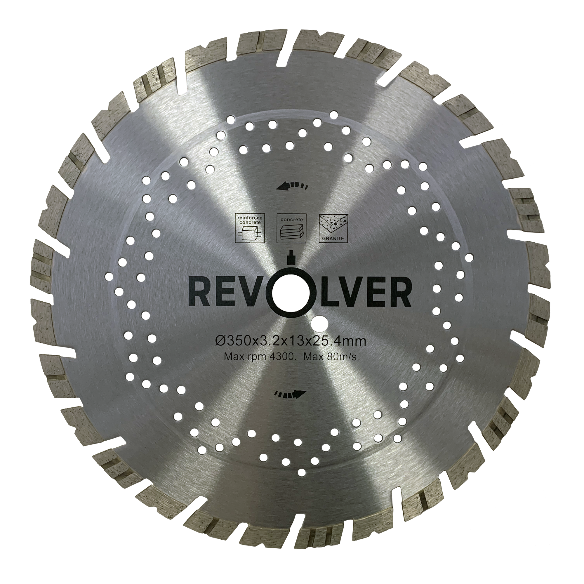 Диск алмазный отрезной универсальный 350x25,4x12 (бетон, бордюрный камень, железобетон, кирпич, натуральный камень, тротуарная плитка)