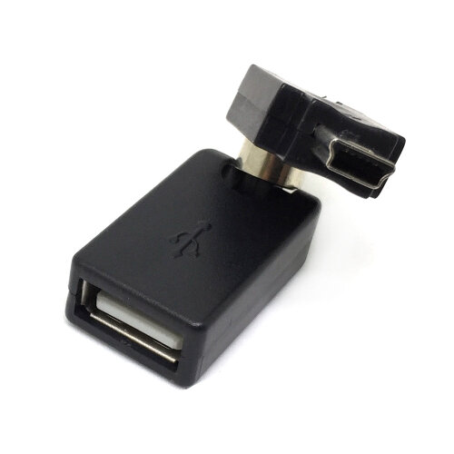 Переходник Espada USB 2.0 Af to mini B(m), OTG, поворотный 360°/ 360°