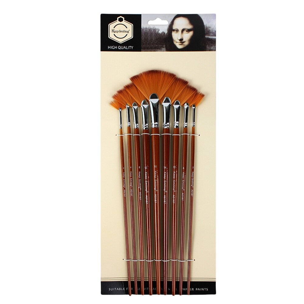 Набор для рисования Keep Smiling "One Piece", веерообразная кисть, дерево, 9 частей