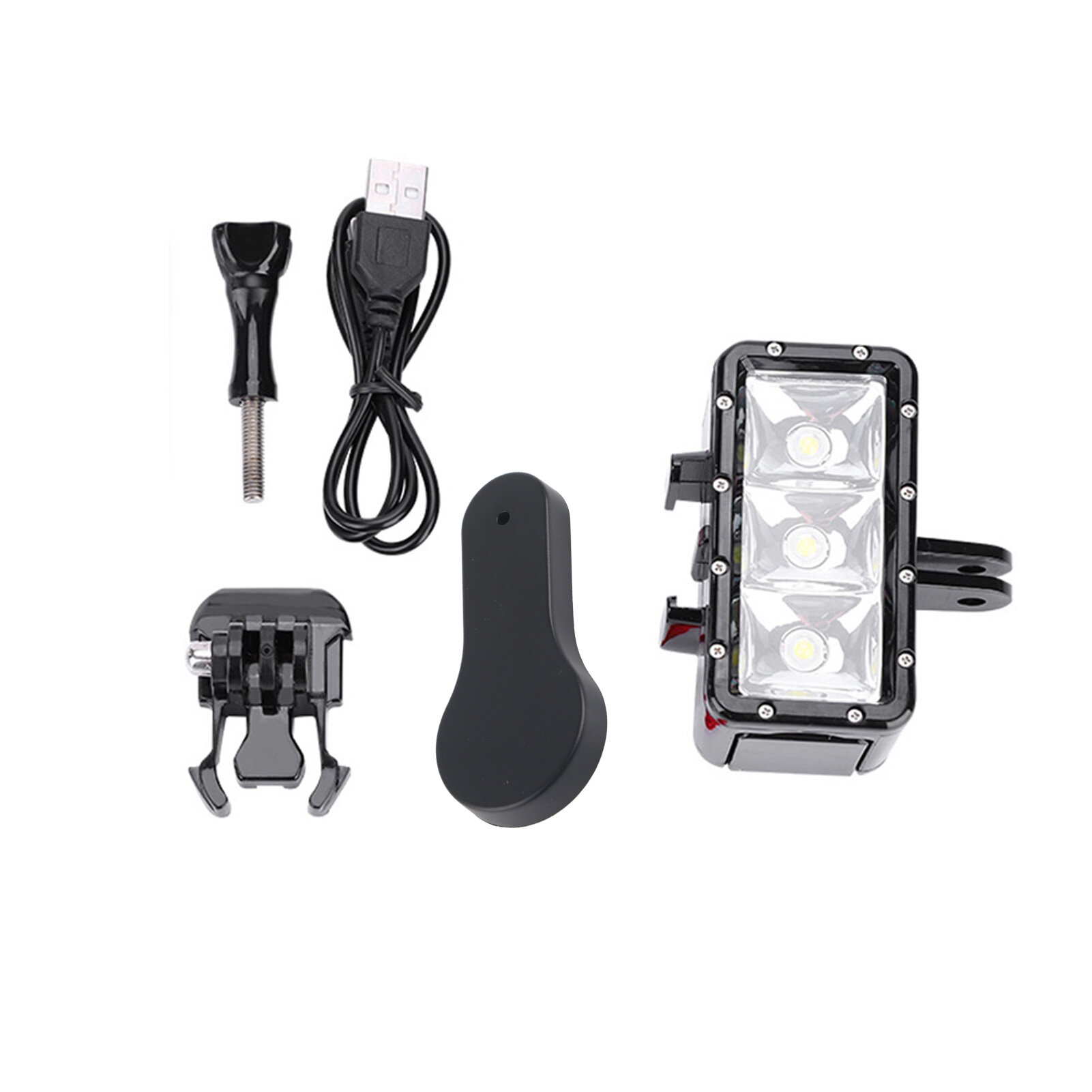 Diving Video Light, High Power 3 Light Modes Bright LED 40m/130ft Waterproof for Action Cameras Photography