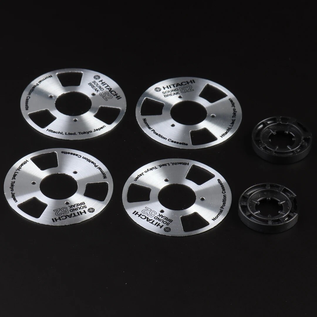 Самодельная (алюминиевая) кассета с катушкой-катушкой для кассеты с аудиозаписью — золото, серебро (упаковка из 4 катушек + 2 колеса)