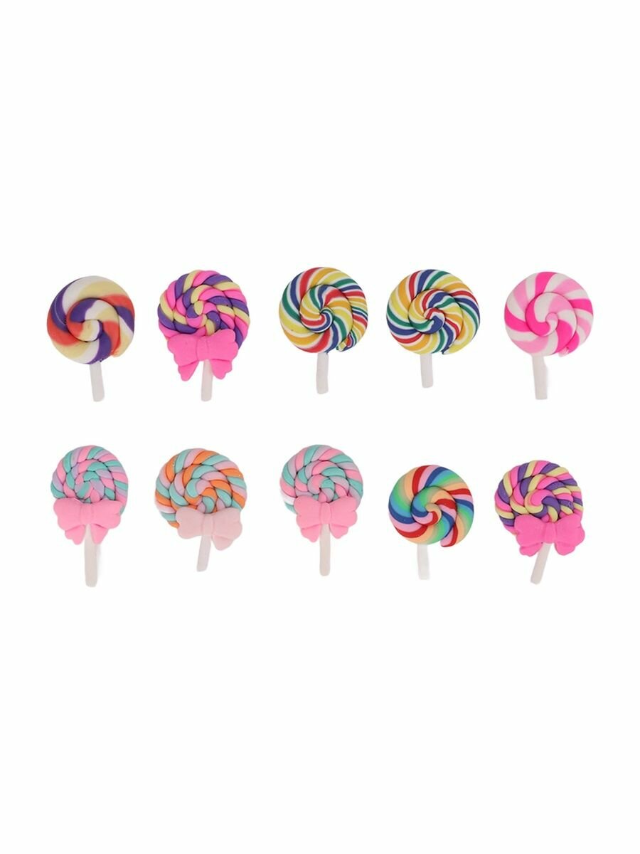 Яркие цветные украшения из глиняных леденцов, 10 шт. Прочные неувядаемые леденцы на палочке для изготовления ювелирных изделий, брелок сделай сам , сувениры для вечеринок, широкое применение