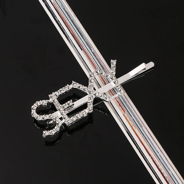 Женские шпильки со стразами 17 silver sexy