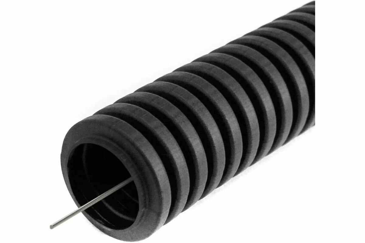 Гофрированная труба Промрукав ПВХ легкая 350 Н черная с зондом д16 50м PR01.0054