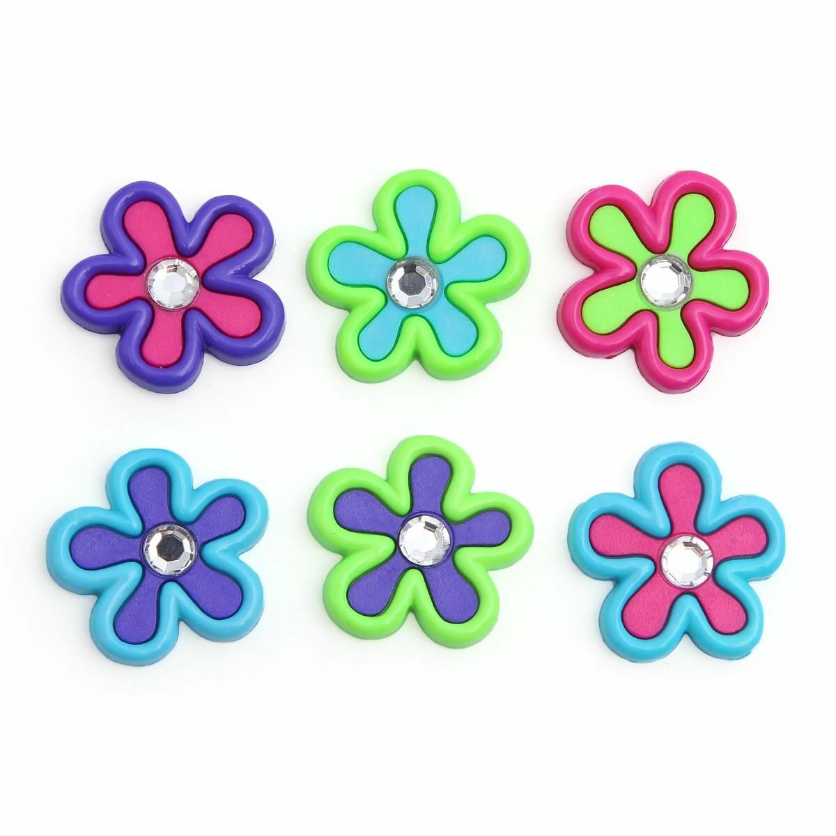 Декоративные элементы Dress It Up "Цветочная фиеста", пластик, 6 шт