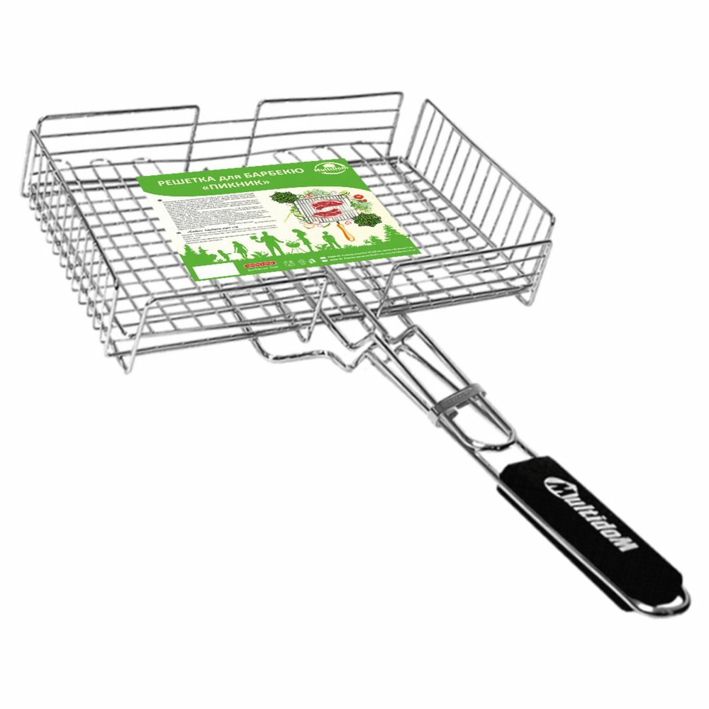 Решетка для барбекю Мультидом "Пикник", металл, 37х27х6 см (AN84-68)