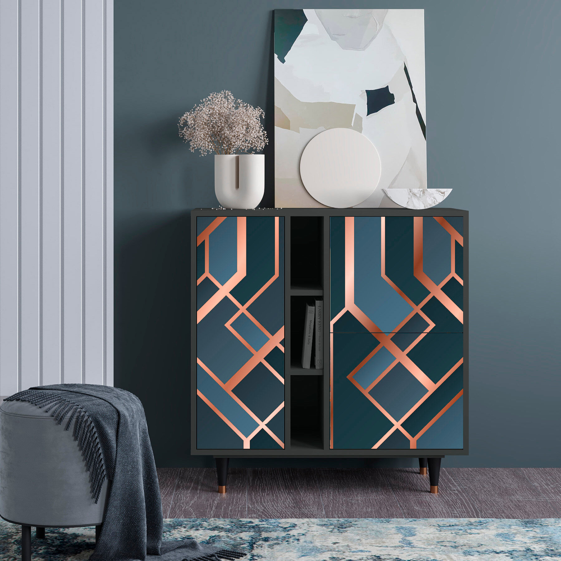 Комод - STORYZ - BS5 Ashy 1920', Размер - 94 x 96 x 41 см, Цвет корпуса - , Антрацит