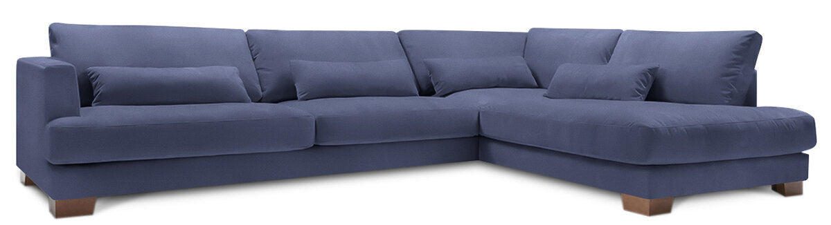 Угловой диван Марсель большой, обивка велюр Porsche 19, угол правый