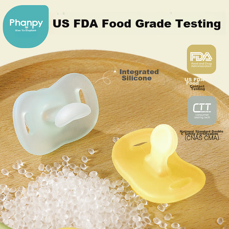 Xiaoya Xianganbuxiao Nai Zao Silicone Ultra-Soft Baby Pacifier for Newborns 0-6 Months (Flat Head) with Storage Box