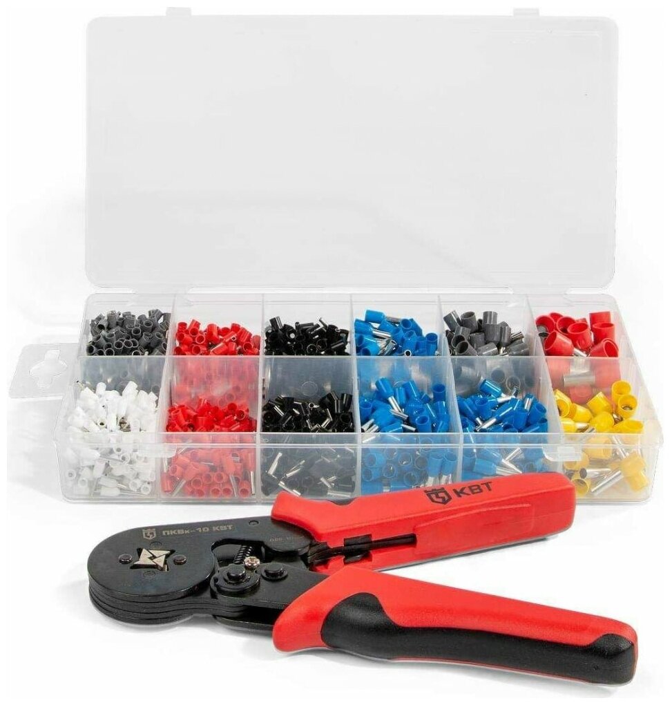 Набор клещи + втулочные наконечники, НШВИ 1200-1, КВТ, 83365