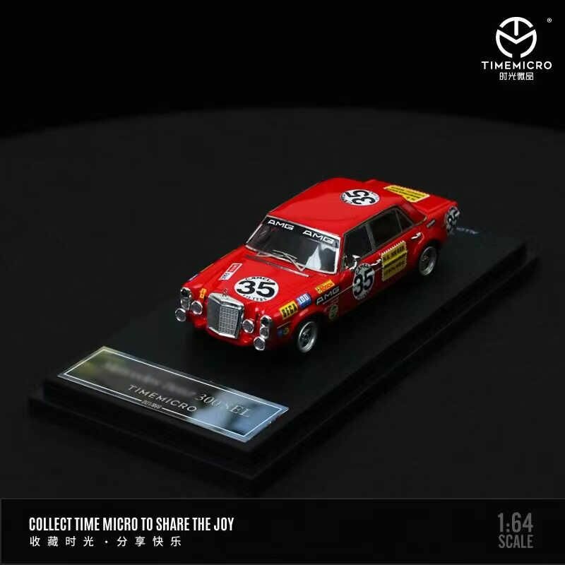 Машинка Time Micro 1:64 Mercedes 300 SEL Red Pig 35 Die-cast Alloy Car Model Collection Toy Gift