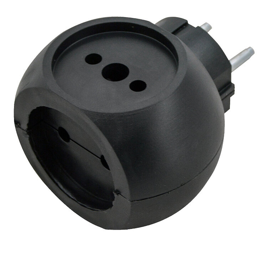 Разветвитель Volsten РВ-043, 3 гнезда, номинальный ток 16А, чёрный