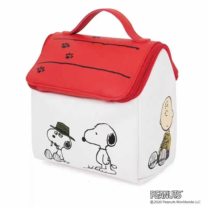 Косметичка-рюкзак "Снупи" Miniso, кожаный, для хранения, вместимость большая