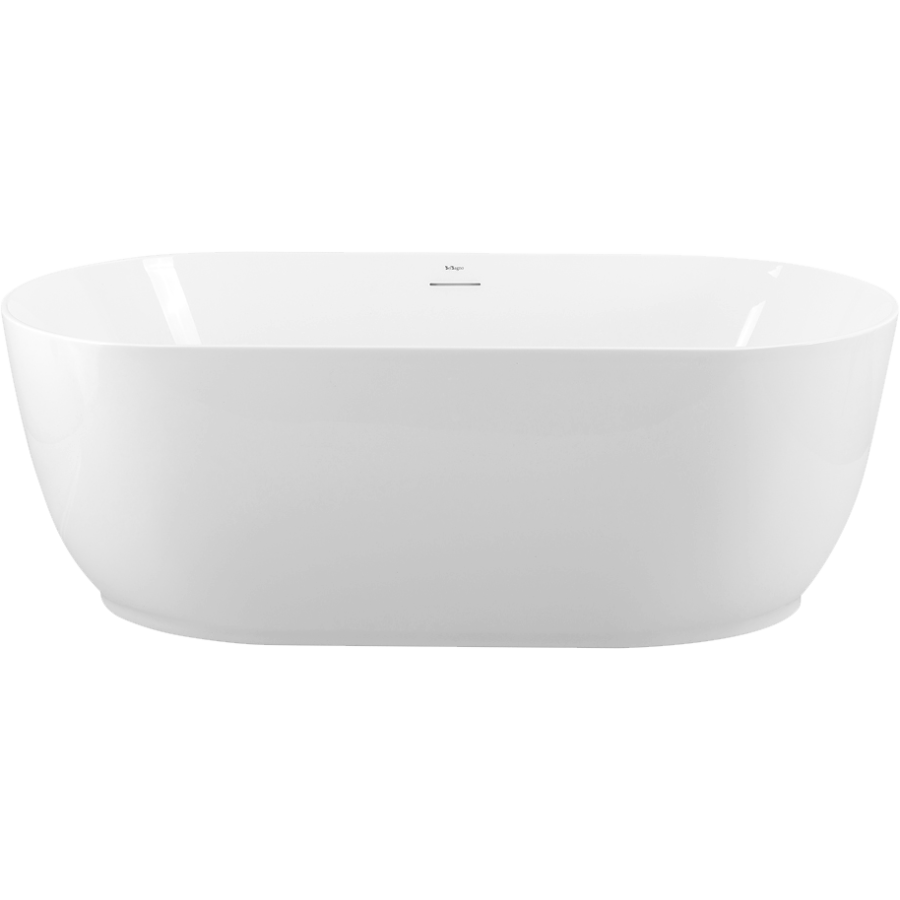 Акриловая ванна BelBagno BB413 150x80 см, отдельностоящая, белая, овальная, со сливом-переливом, с донным клапаном