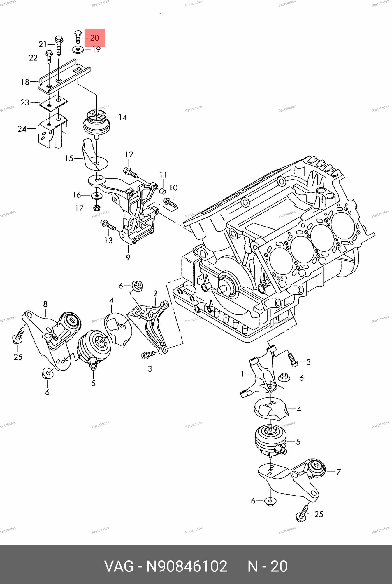 Бoлт автомобильный SCHRAUBE, VAG N90846102