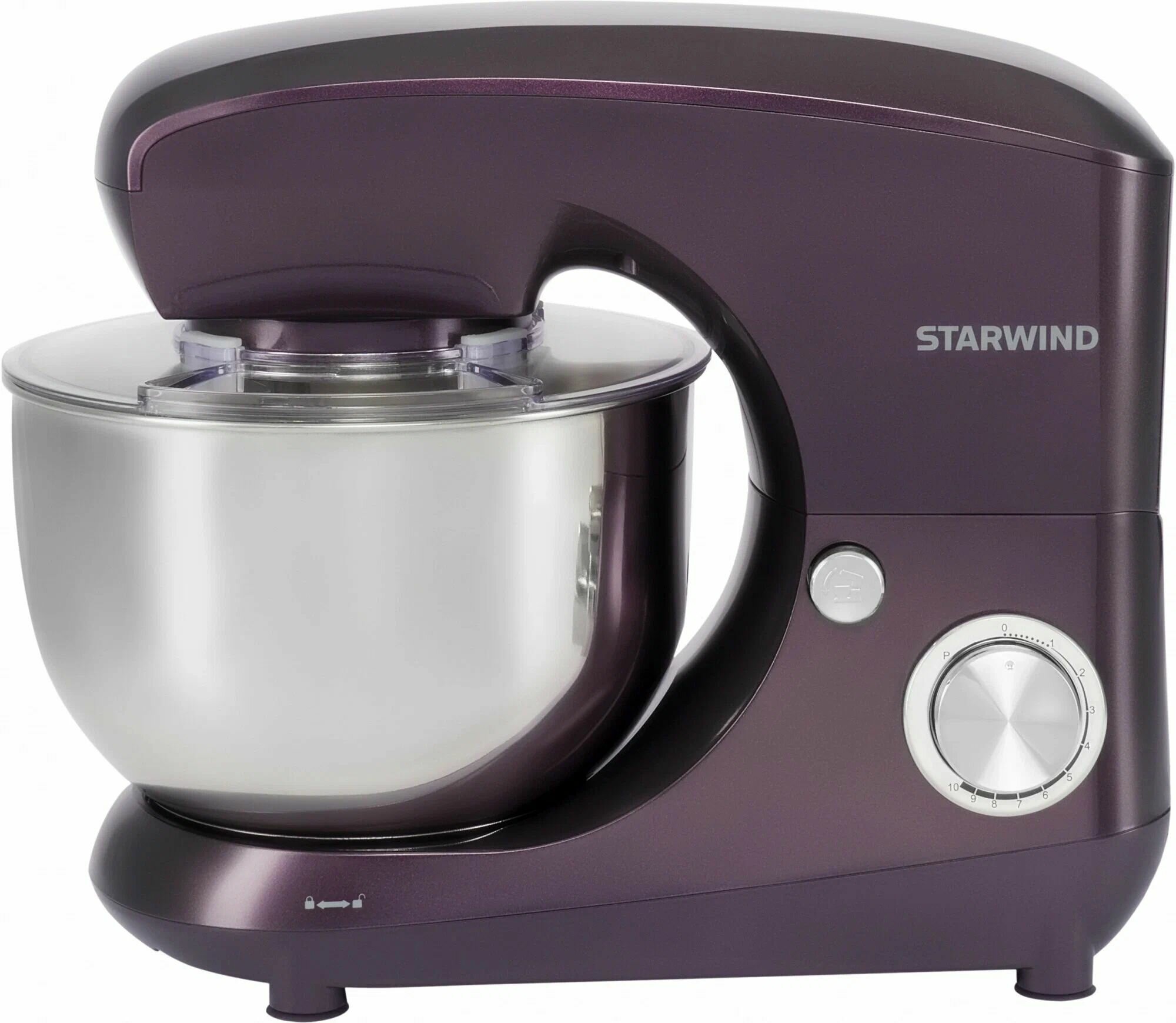 Миксер Starwind SPM5180, нержавеющая сталь, мощность 1300Вт, с насадками, фиолетовый