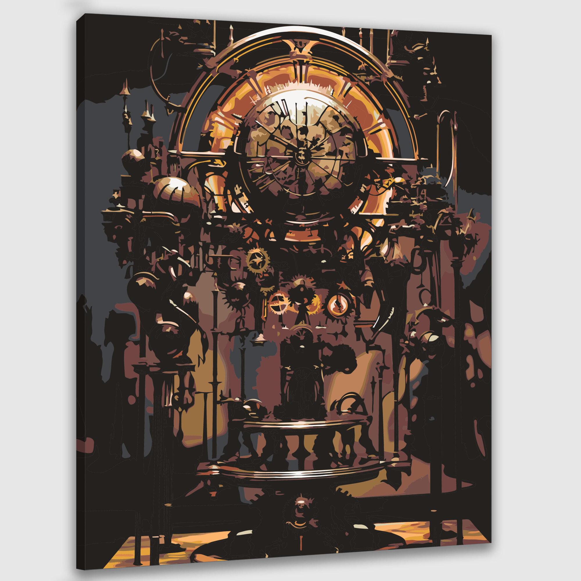 Картина по номерам 40x50 см, фотография, Машины грез, скульптуры, стимпанк, художественная галерея, освещение, мечты