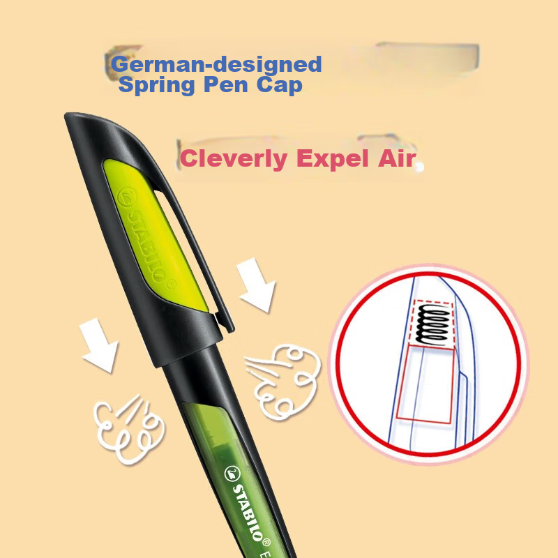 STABILO German Imported High-End Fountain Pen, Fine Nib EF Nib, for Beginners' Calligraphy Practice, Business Office, Elementary School Students, Correct Posture, Children's Graduation Gift, Black And Yellow
