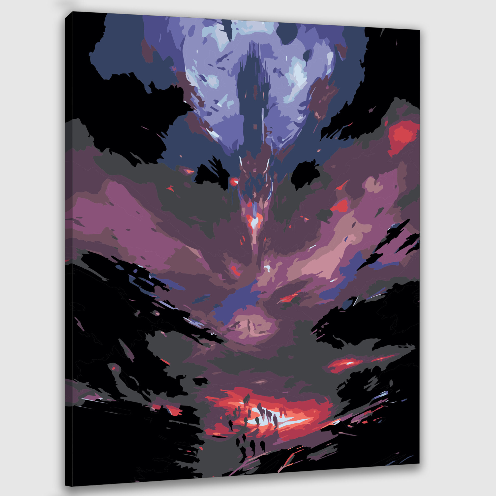 Картина по номерам 40x50 см, цифровая картина, эпическая битва, космические аппараты, конфликт, космос, взрывы, темнота