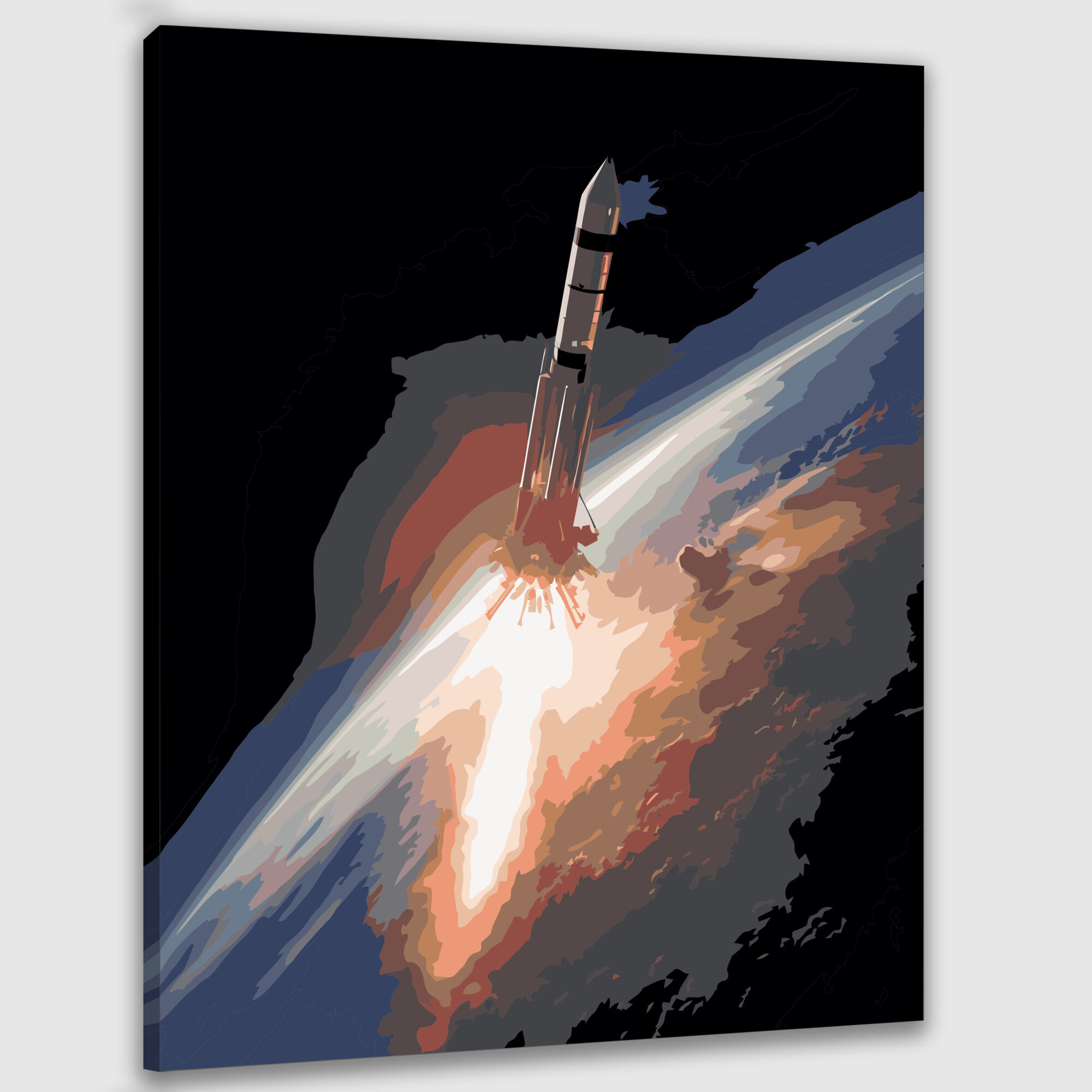 Картина по номерам 40x50 см, технологическое чудо, фотография, 2024 год, ультрасовременный космиче, парящий